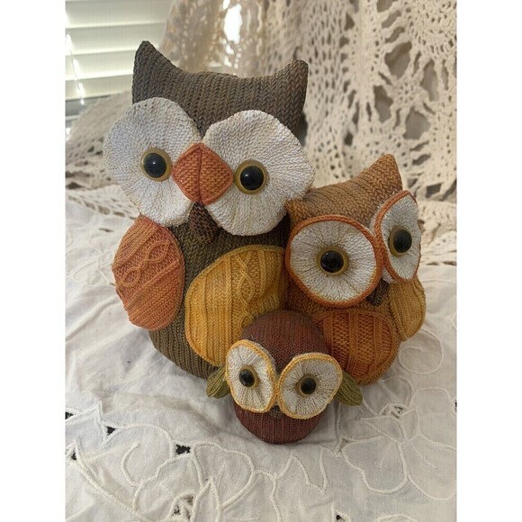 Accents | Owl Family Resin Figurine Great Colors 3 Owls | Poshmark